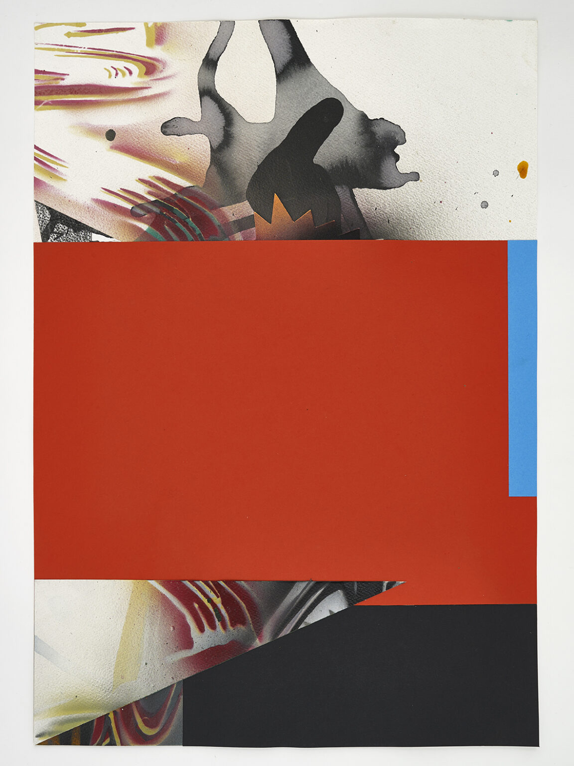 ‘Untitled #48’, 2021, ink, spray paint, card on paper, 60x42cms